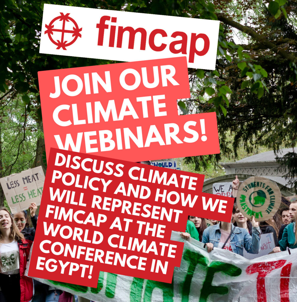 Acción por el clima: Invitación a seminarios web y encuesta - FIMCAP